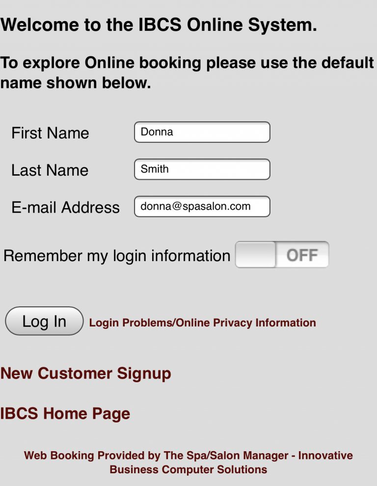 1-Customer-Booking-Log-In – SpaSalon Manager