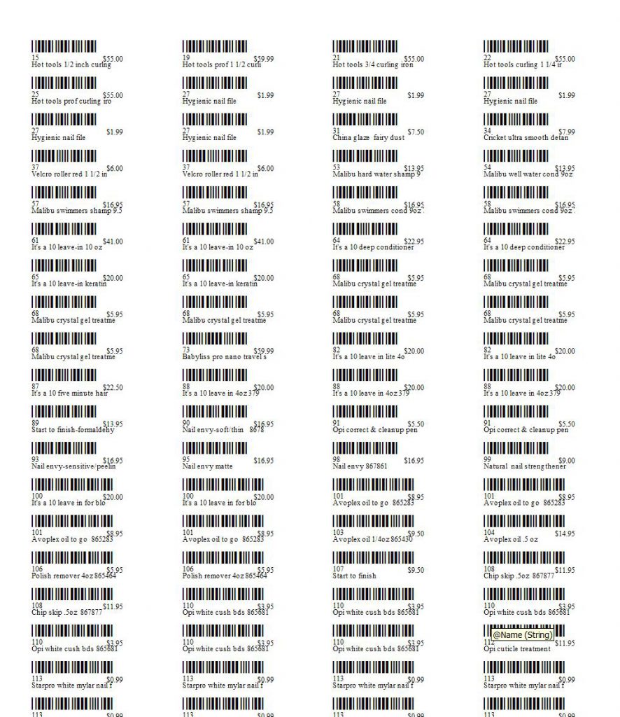 Inventory-Bar-Code-Labels – SpaSalon Manager